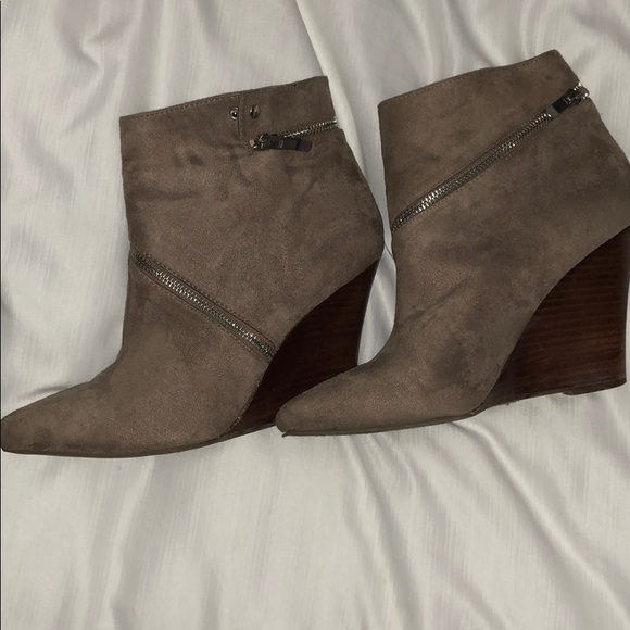 JustFab | Shoes | Beige And Silver Booties | Poshmark